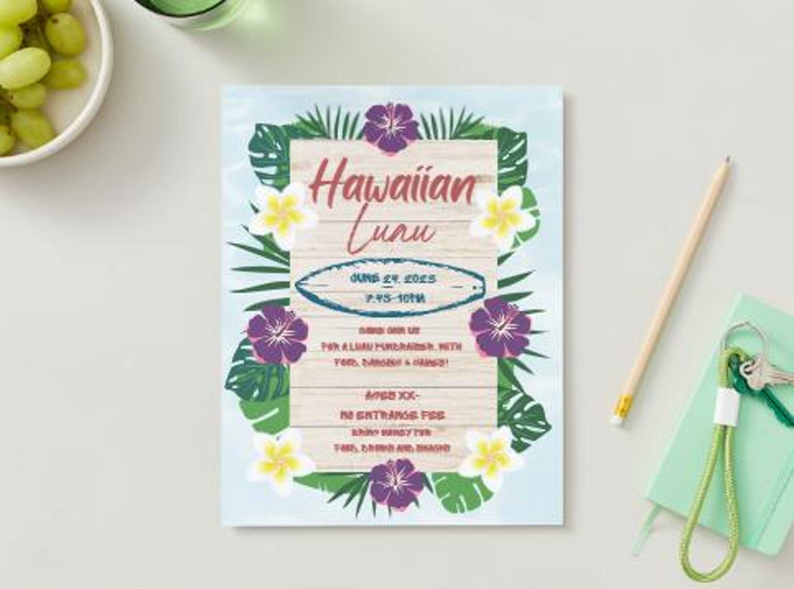 Hawaiian Luau Flyer - Etsy