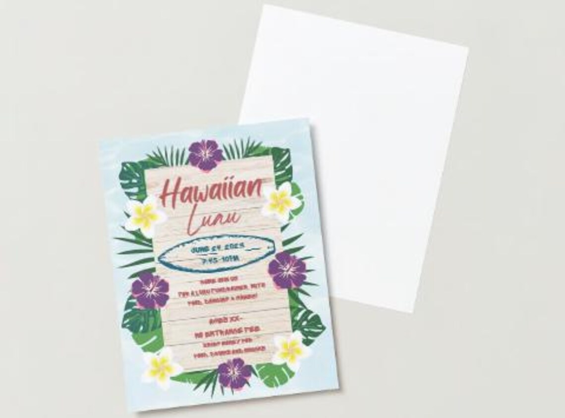 Hawaiian Luau Flyer - Etsy