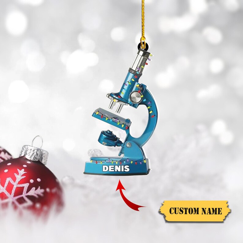 Personalized Medical Microscope Christmas Ornament 2D 2024, Medical ...