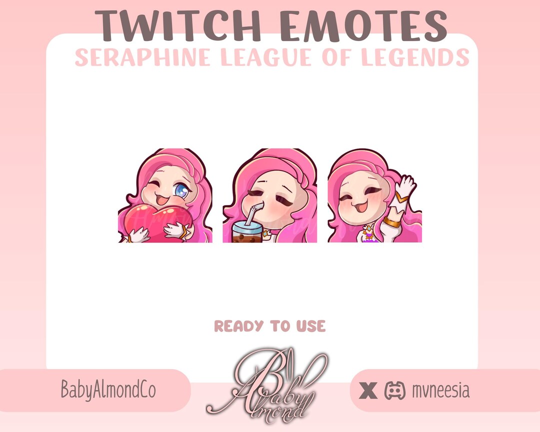 Twitch Seraphine Emotes | League of Legends Emotes | Kawaii Cute Chibi ...
