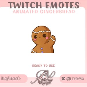 Animated Gingerbread Emote Waving Hi Emote Christmas Themed Emote ...