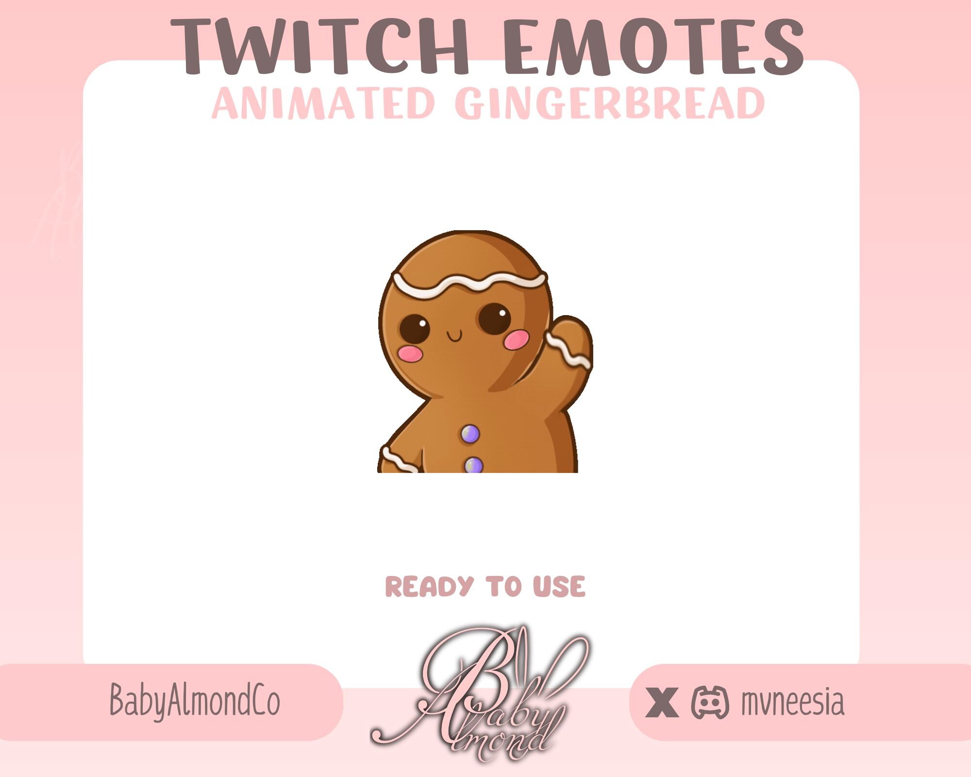 Animated Gingerbread Emote | Waving Hi Emote | Christmas Themed Emote ...