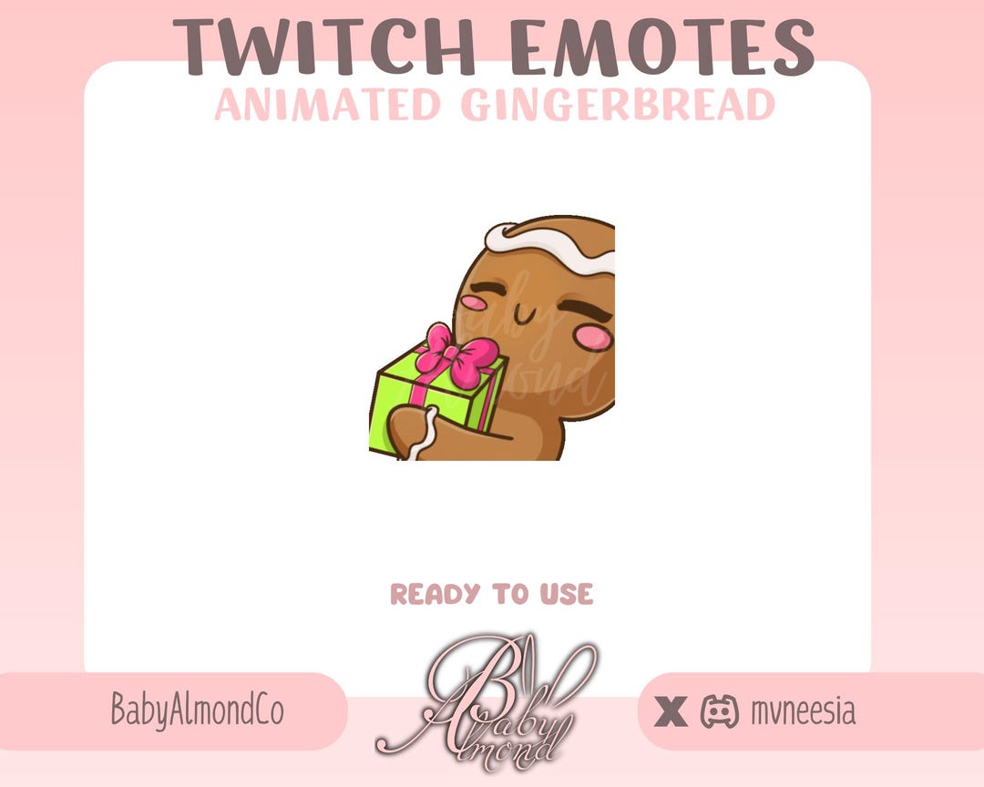 Animated Gingerbread Emote Present Gift Emote Christmas Themed Emote ...
