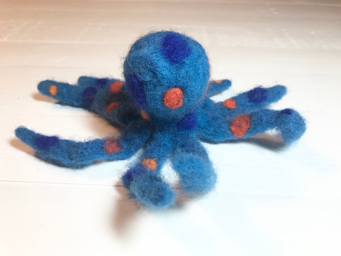 Vivid Needle Felted Octopus Sculpture Made From Felting Wool - Etsy