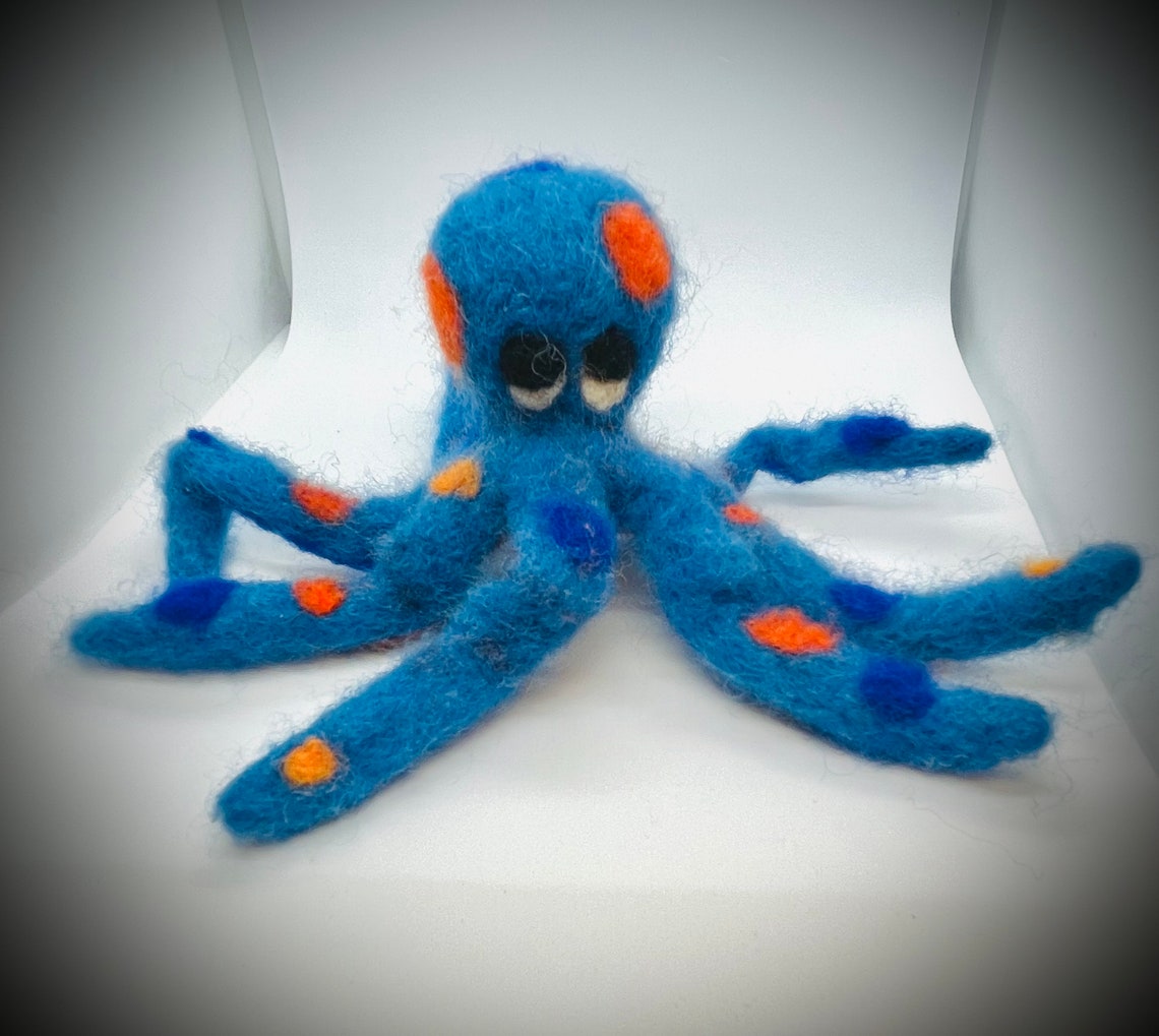 Vivid Needle Felted Octopus Sculpture Made From Felting Wool - Etsy