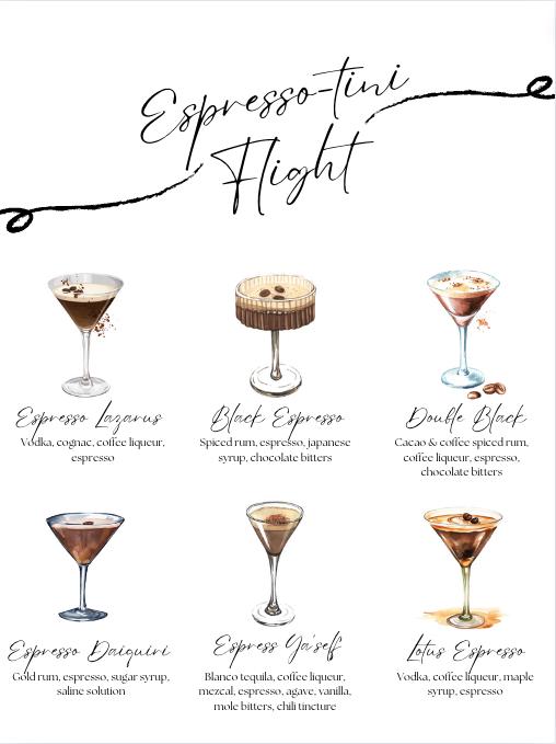 Espresso-tini Flight Menu - Etsy