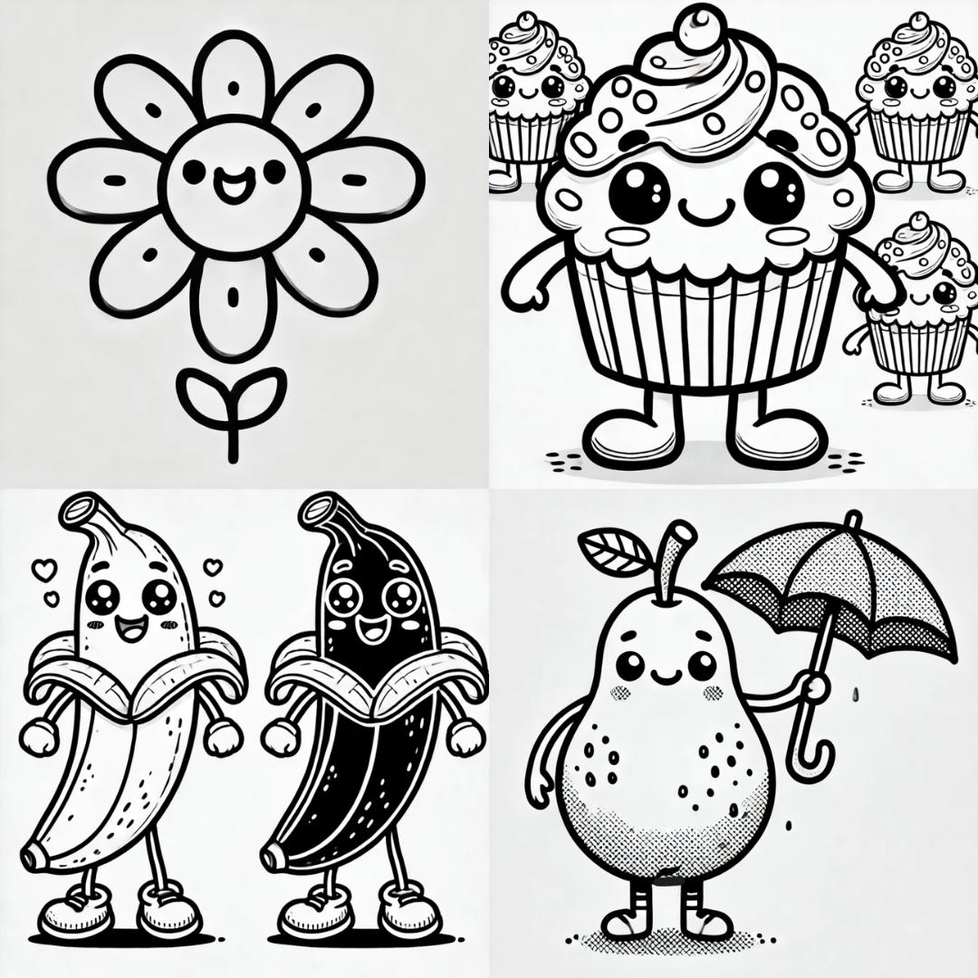 Printable Fruit Coloring Pages – Fun and Cute Fruit Cutouts for Kids ...