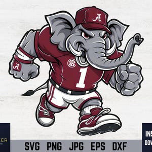 Alabama Crimson Tide PNG, Big Al Mascot, Football Game Day (digital ...