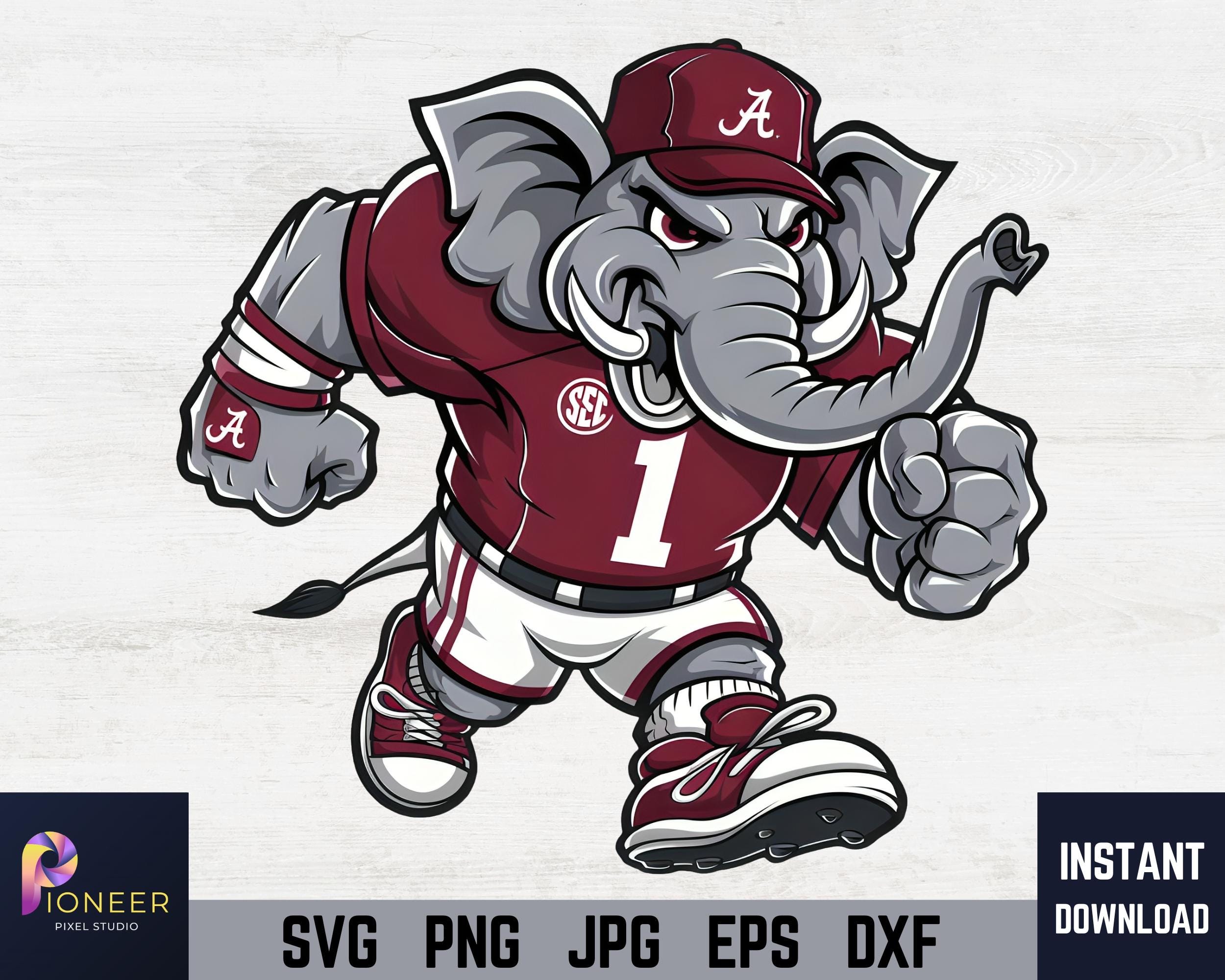 Alabama Crimson Tide PNG, Big Al Mascot, Football Game Day (digital ...