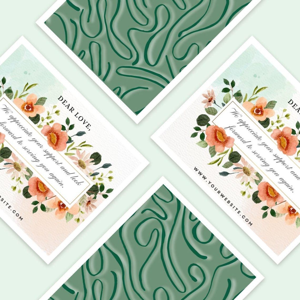 Printable Thank You Card Petals of Appreciation, Business Branding Card ...
