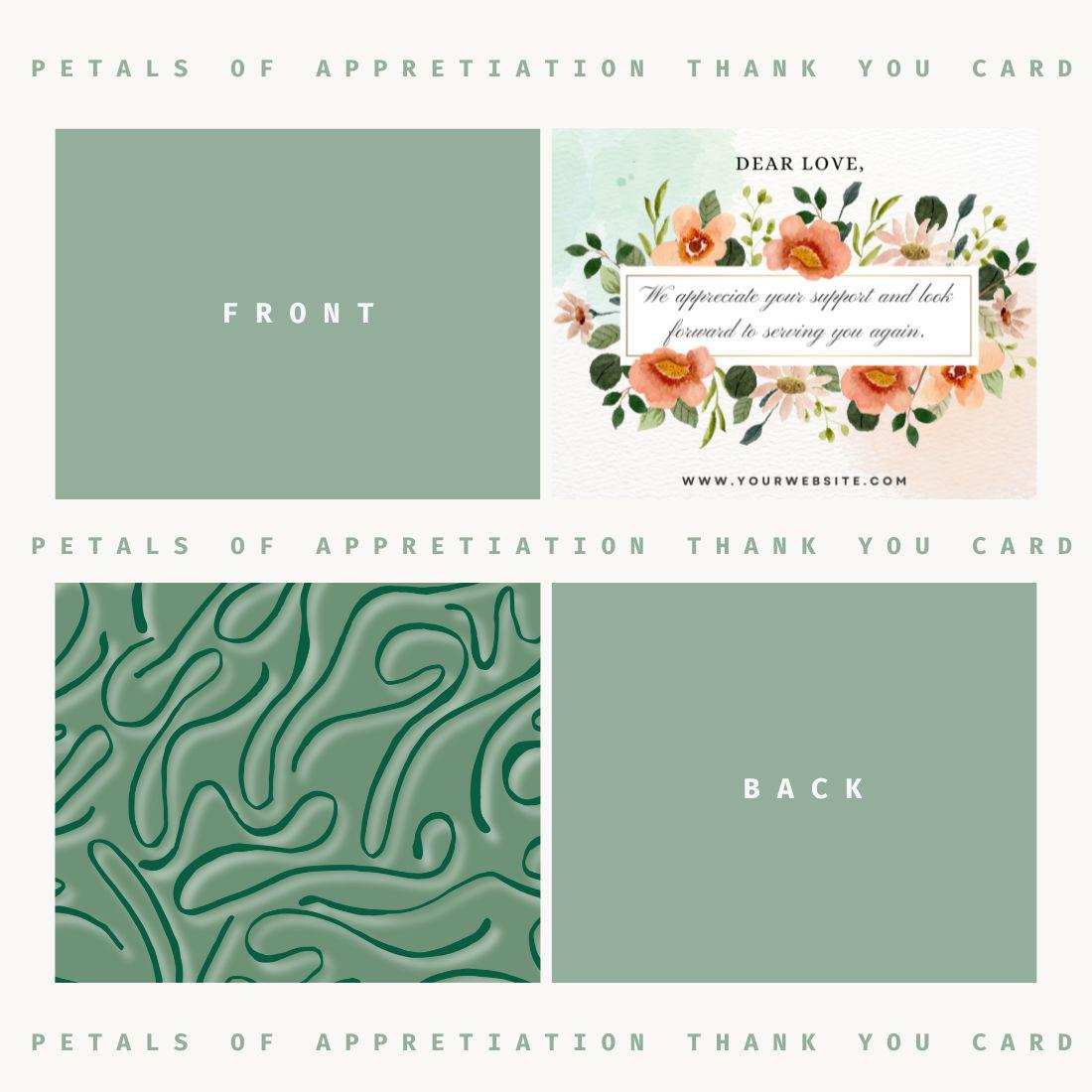 Printable Thank You Card Petals of Appreciation, Business Branding Card ...