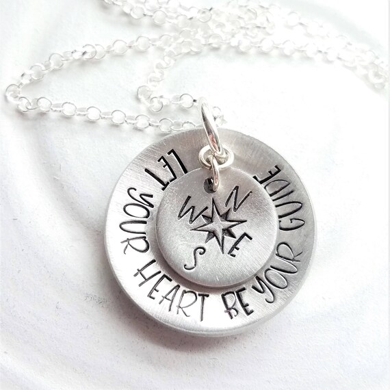 Let Your Heart Be Your Guide Inspirational Jewelry Compass | Etsy
