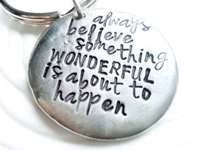 Personalized Hand Stamped Pewter Keychain Always Believe - Etsy Canada