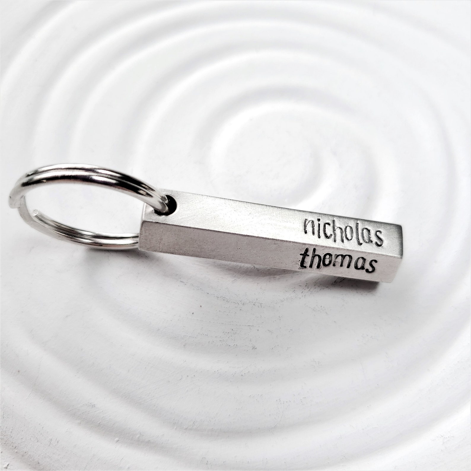 Hexagon Keychain Children's Name Keychain Father's | Etsy