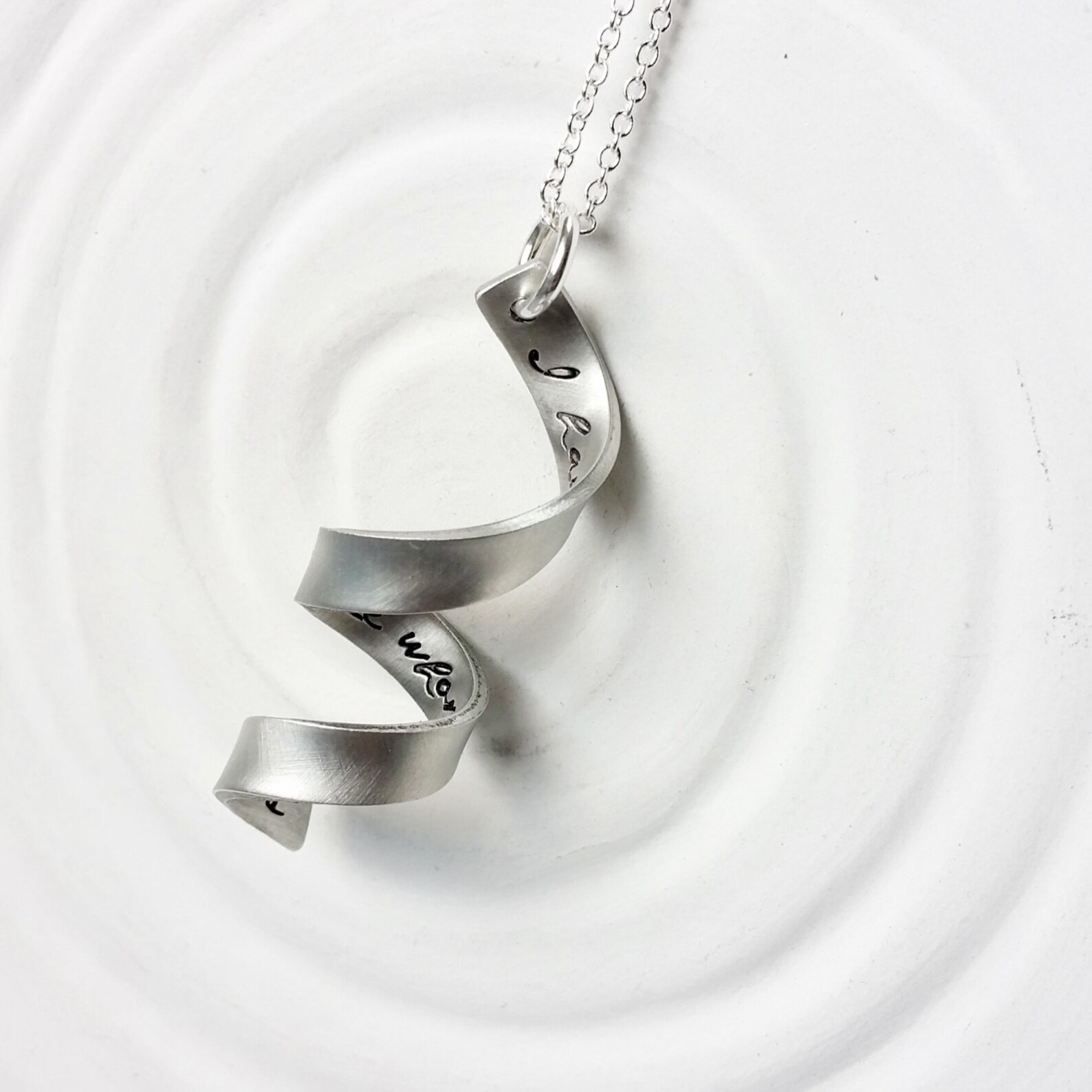 Secret Message Necklace Hand Stamped Personalized Custom - Etsy