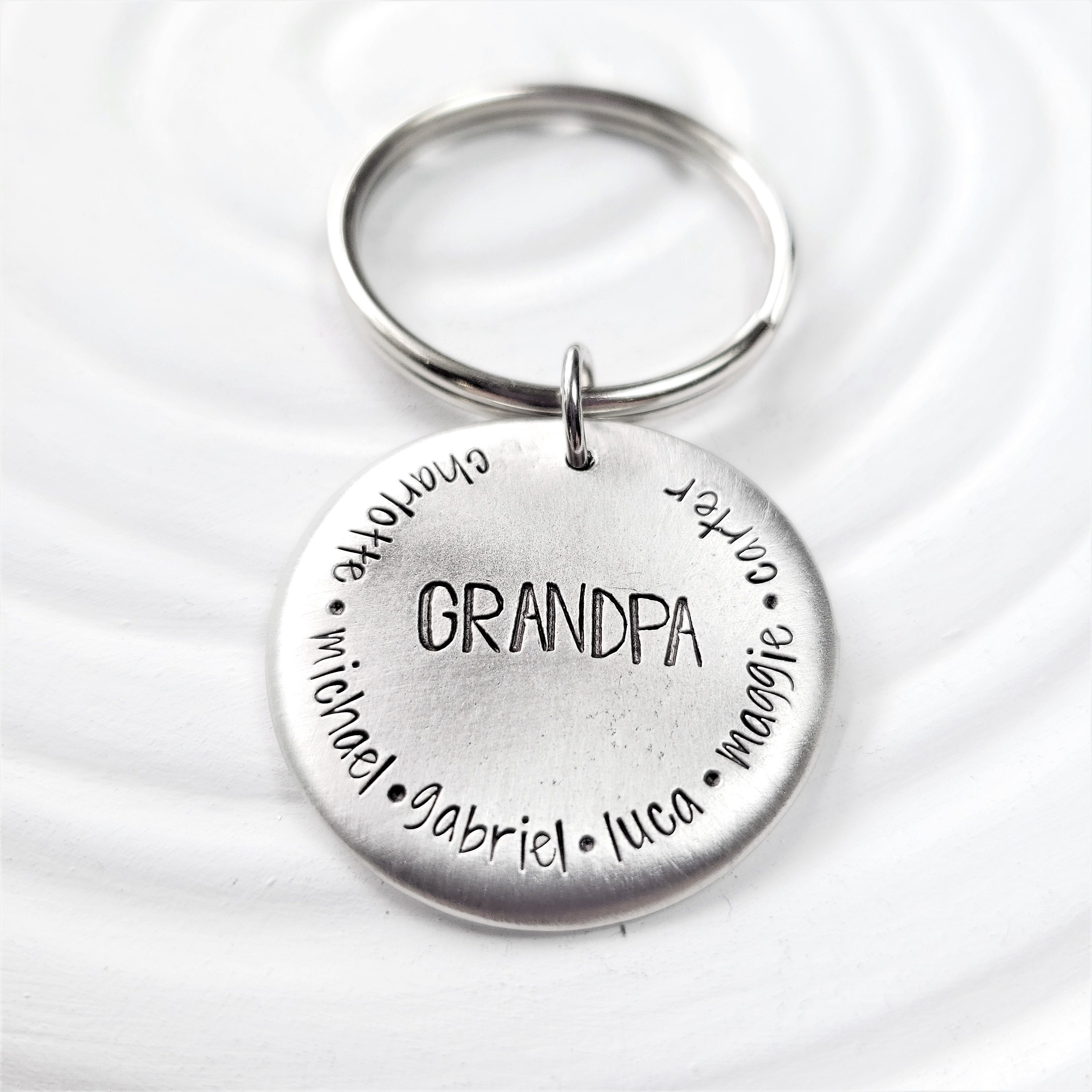 Grandpa or Dad Keychain Children's Name Keychain | Etsy
