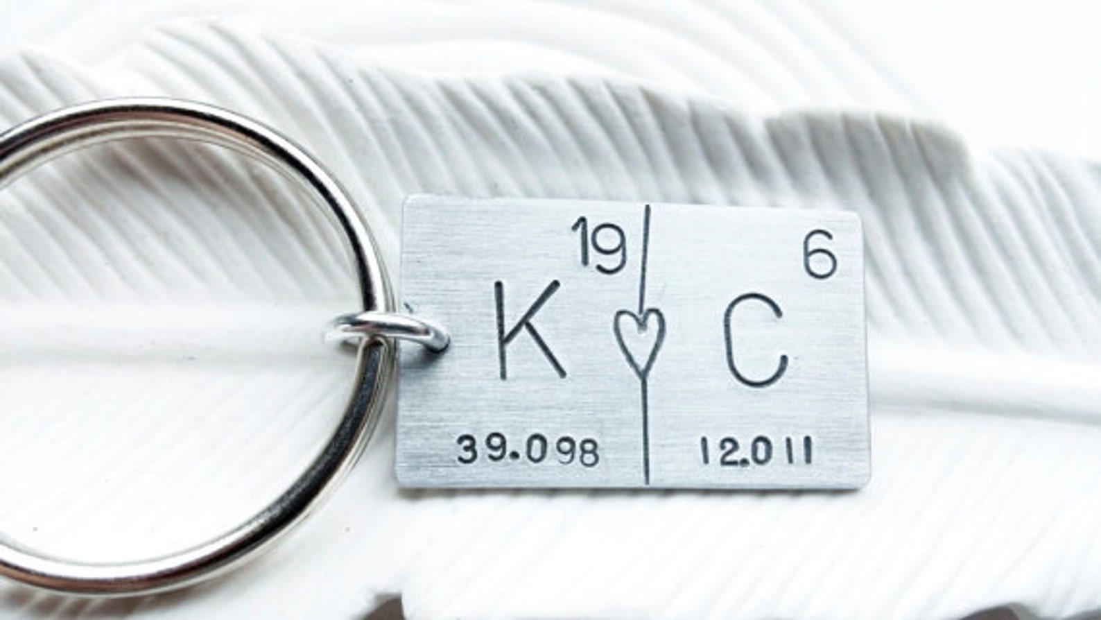 Periodic Table Couples Keychain Hand Stamped Personalized - Etsy