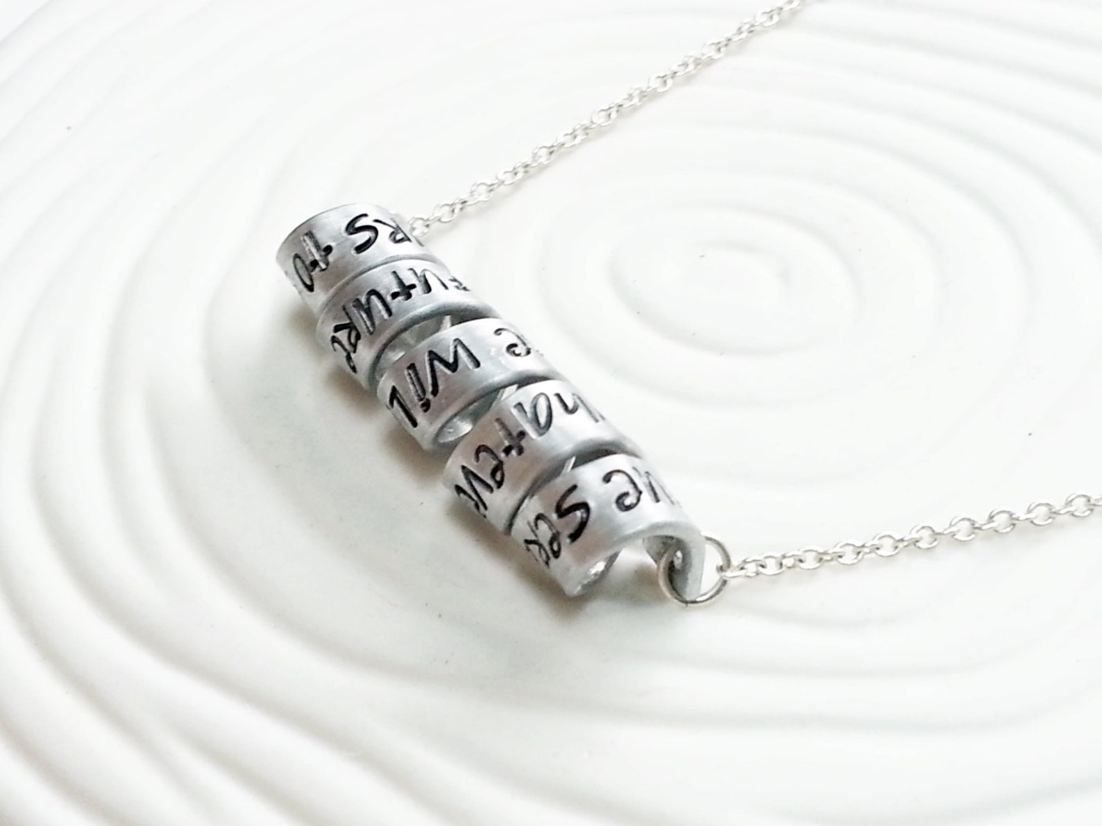 Secret Message Necklace Hand Stamped Personalized Custom - Etsy