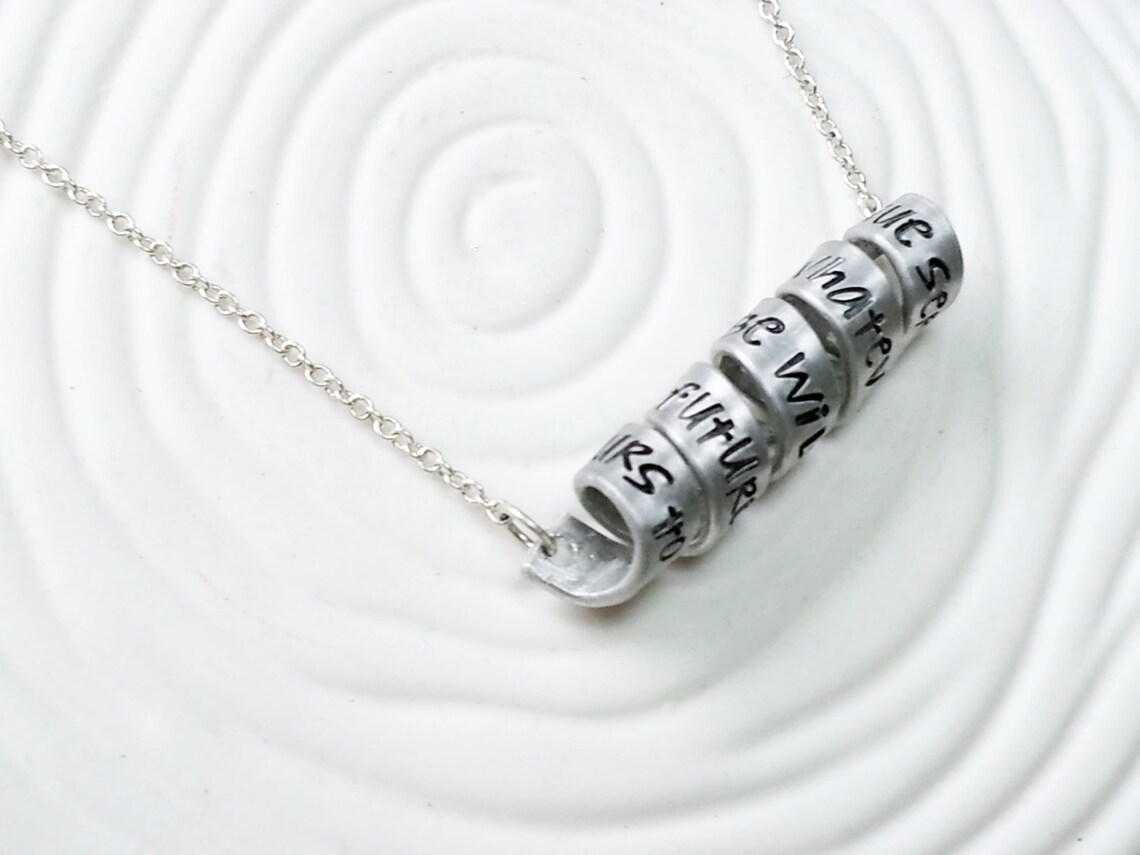 Secret Message Necklace Hand Stamped Personalized Custom - Etsy
