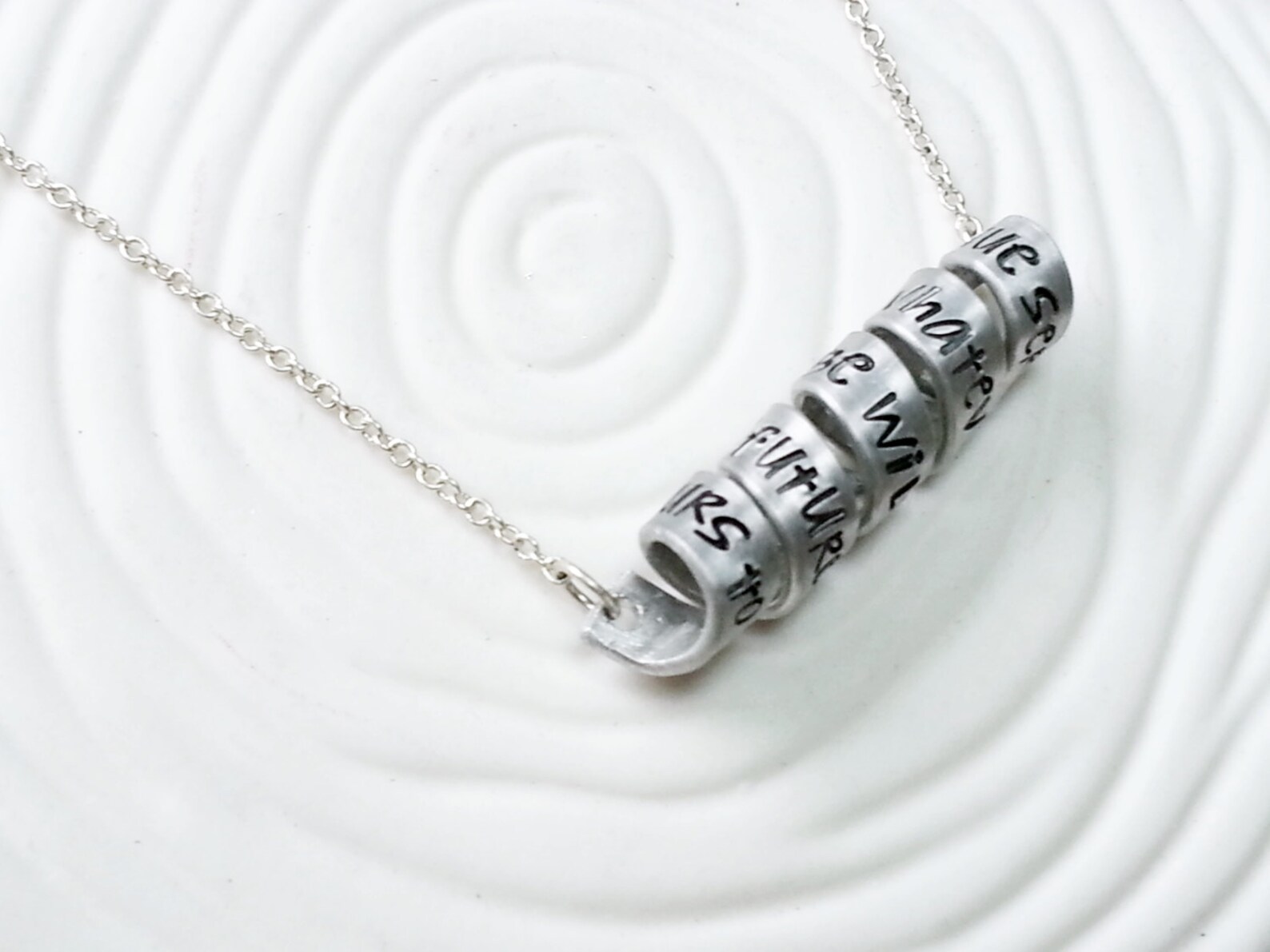 Secret Message Necklace Hand Stamped Personalized Custom - Etsy