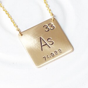 Periodic Table Element Necklace - Hand Stamped Jewelry, Personalized ...