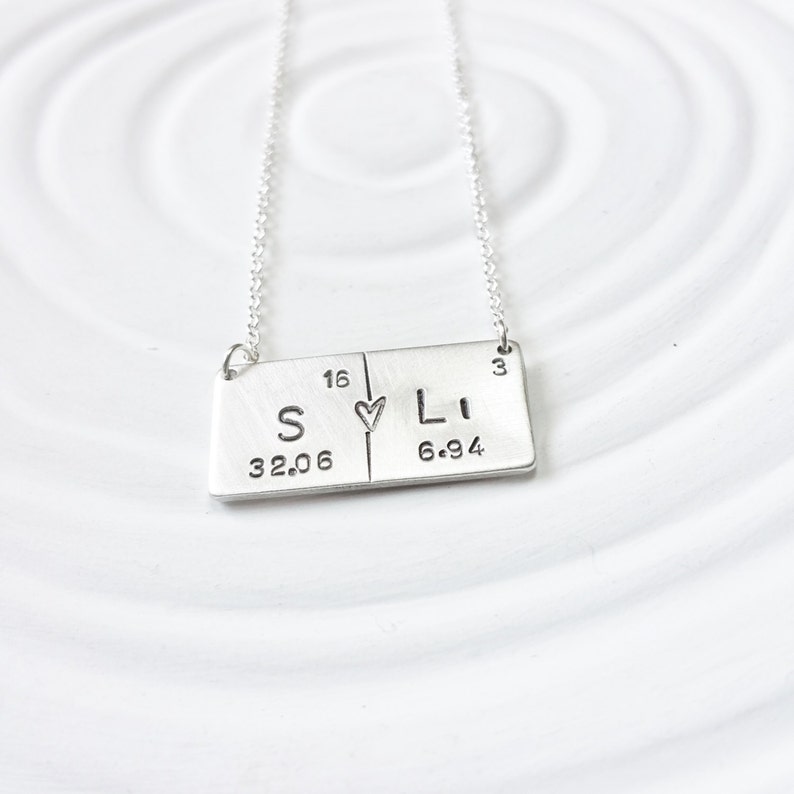 Periodic Table Element Necklace Couple's Necklace Hand - Etsy