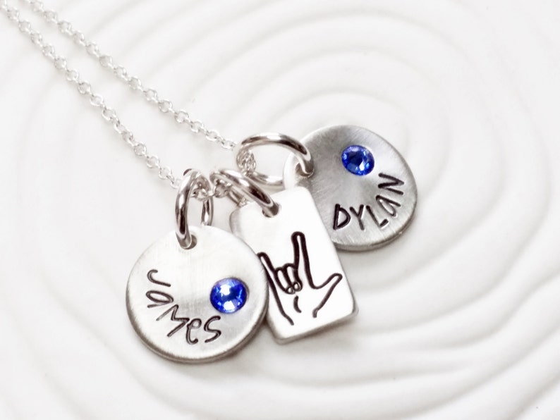 ASL I Love You Necklace Mother's Necklace Hand - Etsy