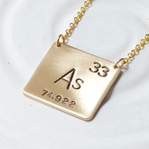 Periodic Table Element Necklace - Hand Stamped Jewelry, Personalized ...