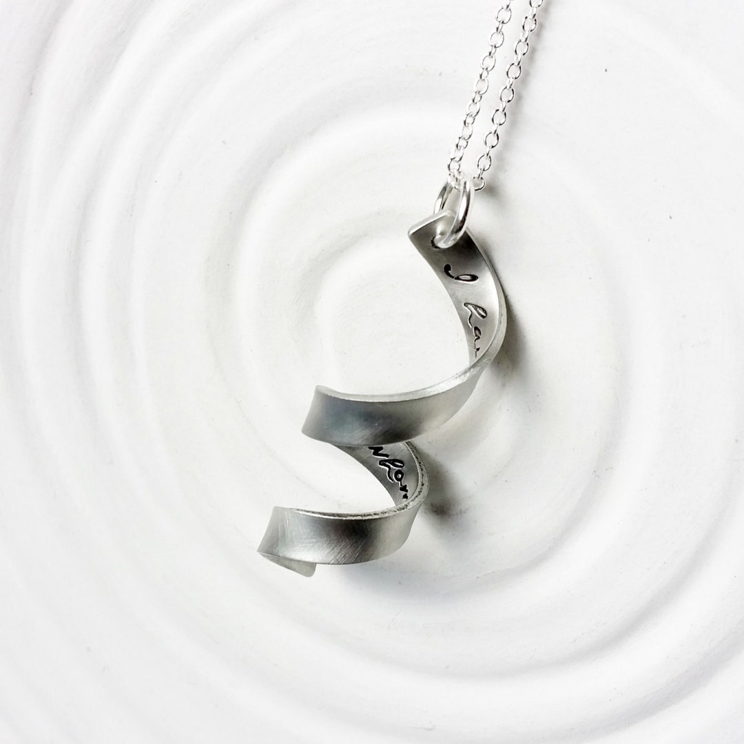 Secret Message Necklace - Hand Stamped, Personalized Custom Text ...