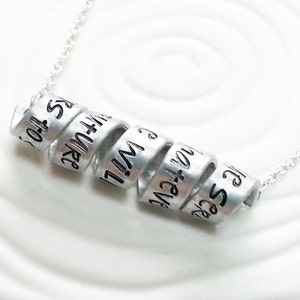 Secret Message Necklace Hand Stamped, Personalized Custom Text Swirled ...