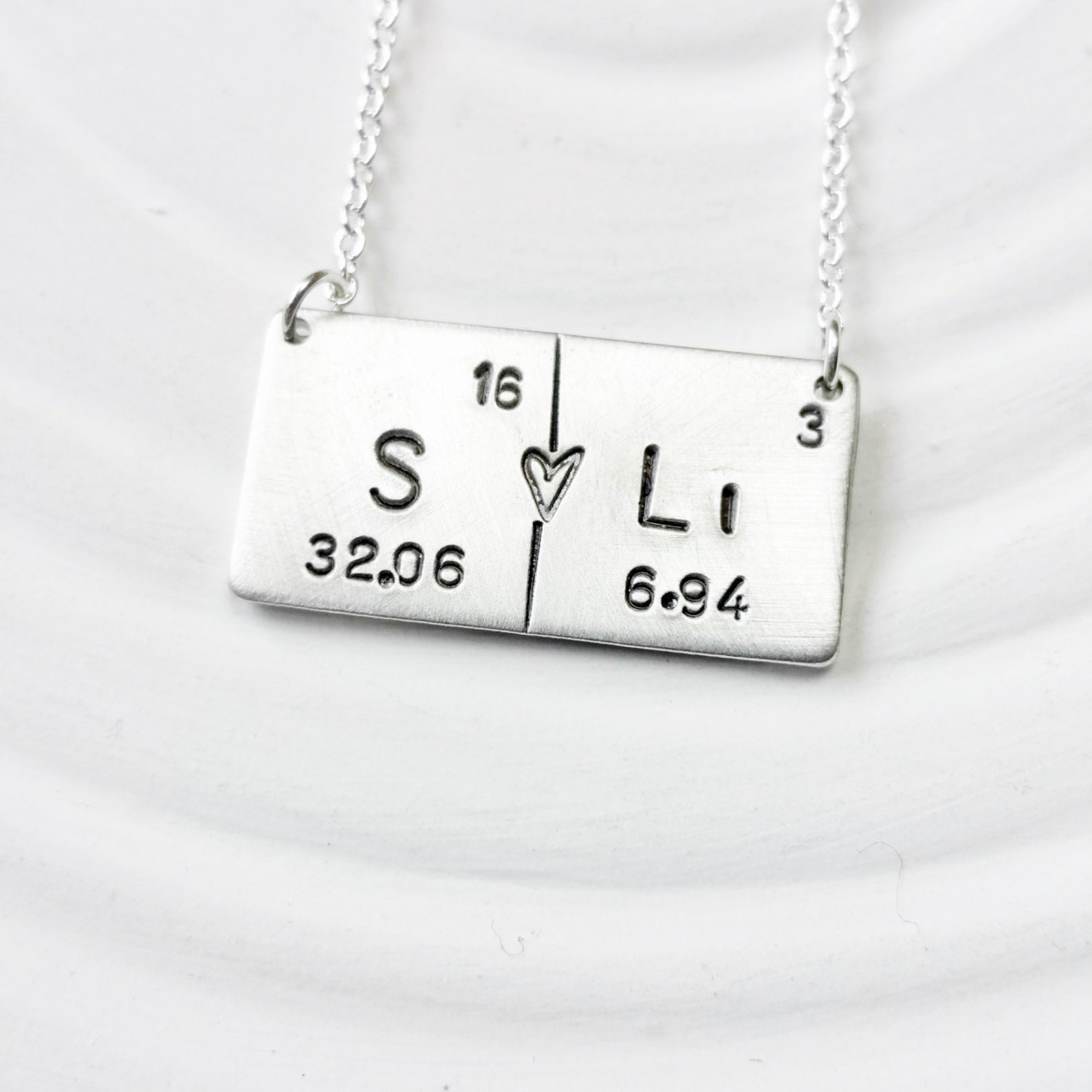Periodic Table Element Necklace Couple's Necklace Hand - Etsy