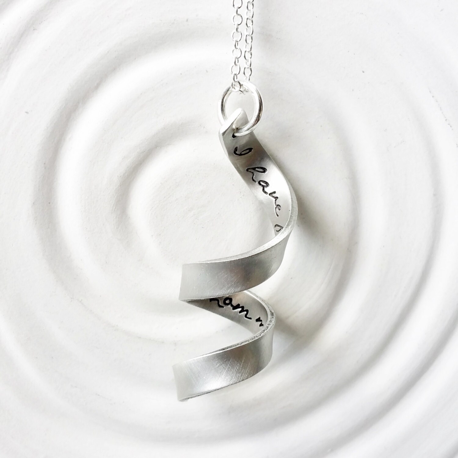 Secret Message Necklace Hand Stamped Personalized Custom - Etsy