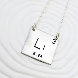 Periodic Table Element Necklace - Hand Stamped Jewelry, Personalized ...
