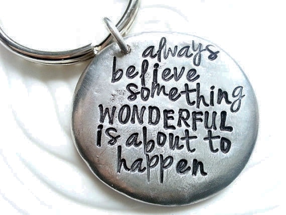 Personalized Hand Stamped Pewter Keychain Always Believe - Etsy