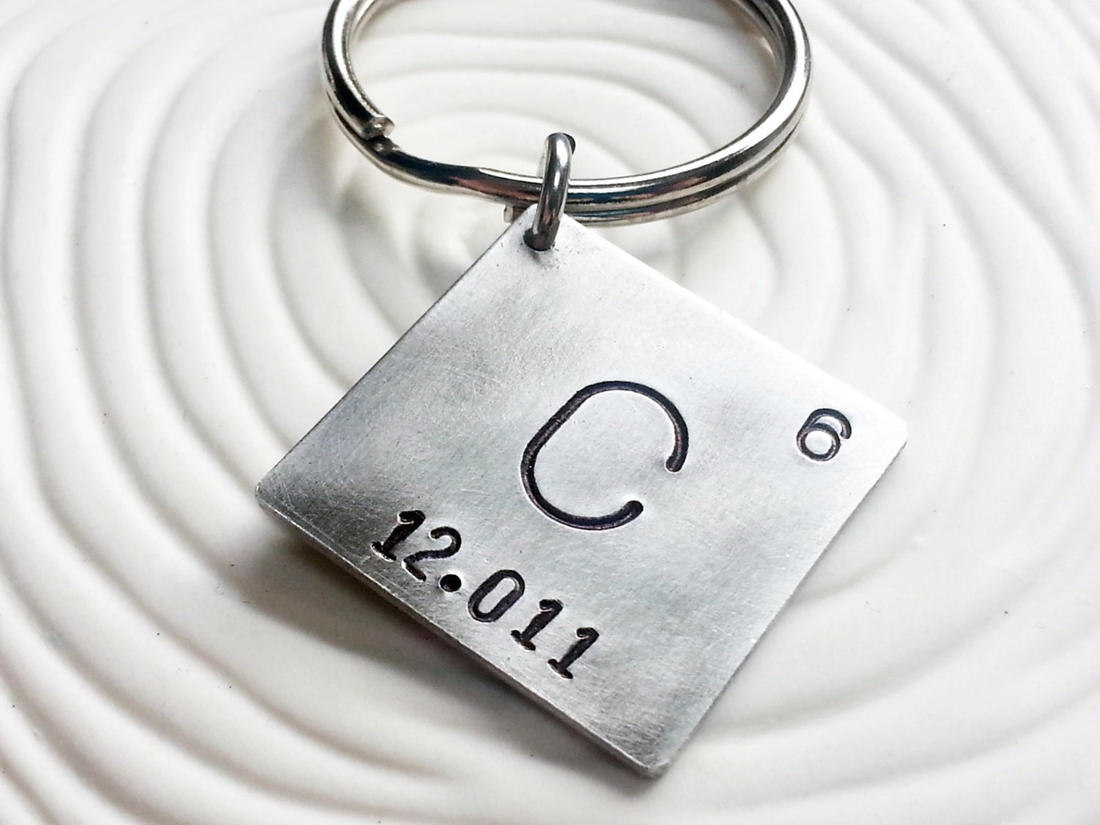 Hand Stamped Personalized Periodic Table Elements Keychain | Etsy