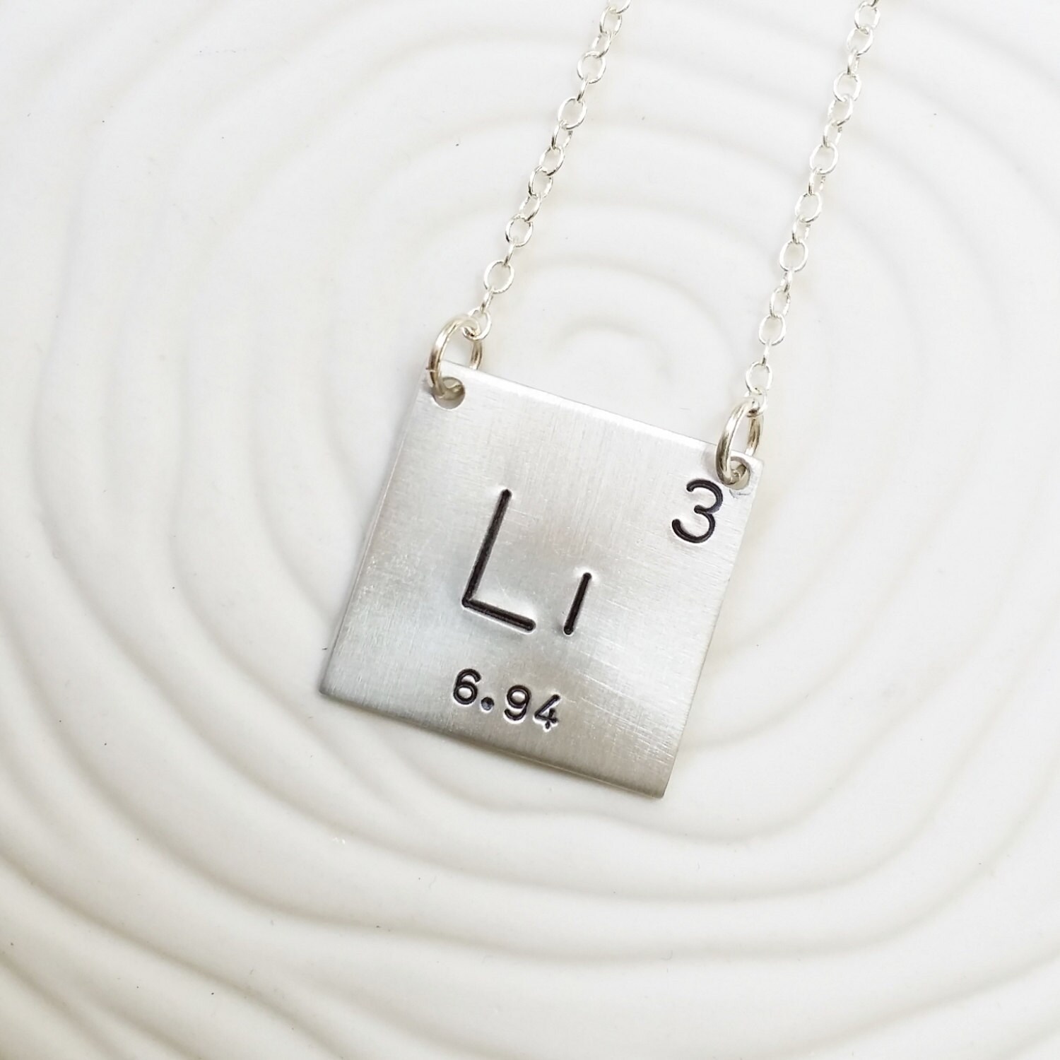 Periodic Table Element Necklace Hand Stamped Jewelry | Etsy