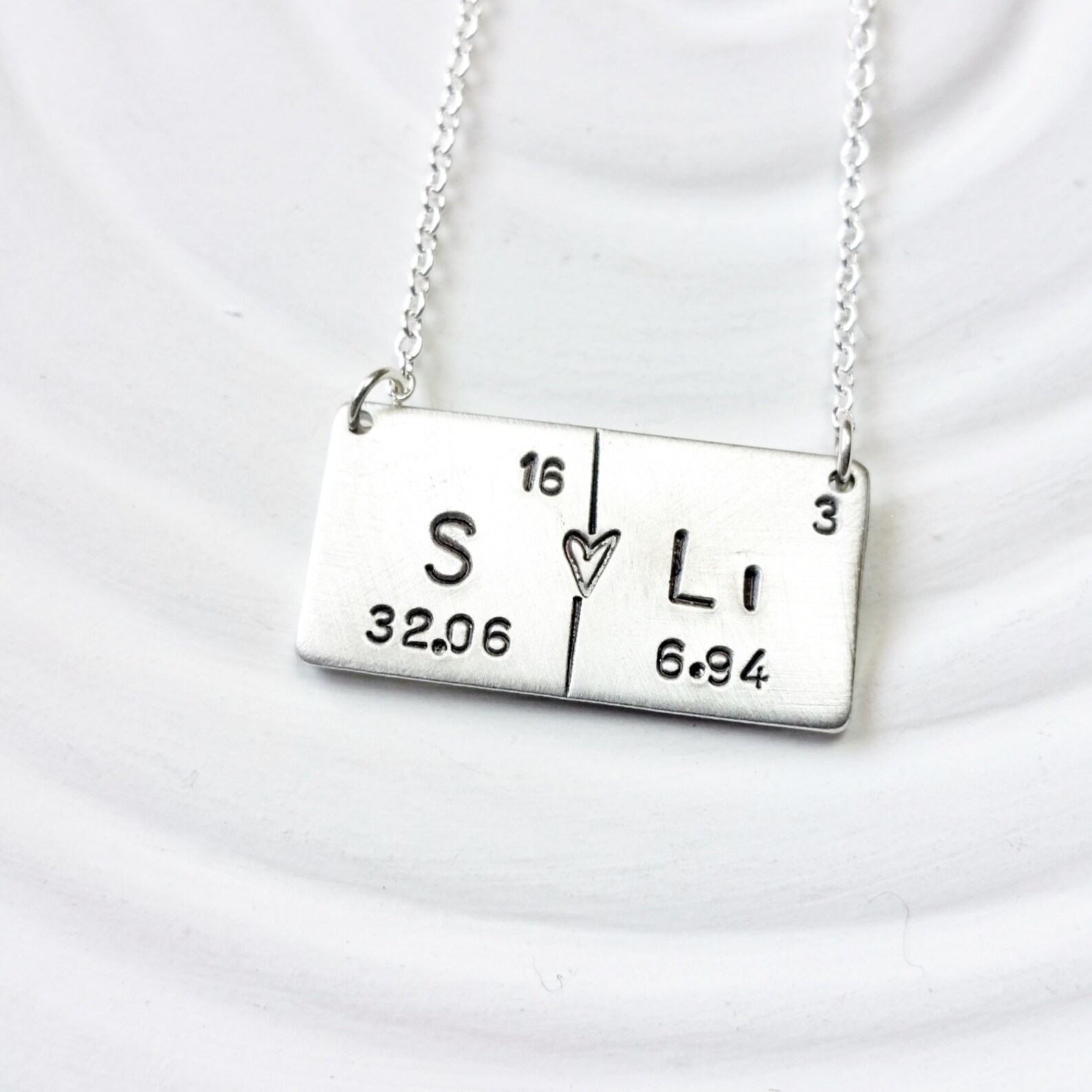 Periodic Table Element Necklace Couple's Necklace Hand | Etsy
