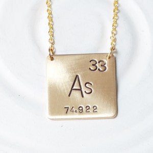 Periodic Table Element Necklace - Hand Stamped Jewelry, Personalized ...