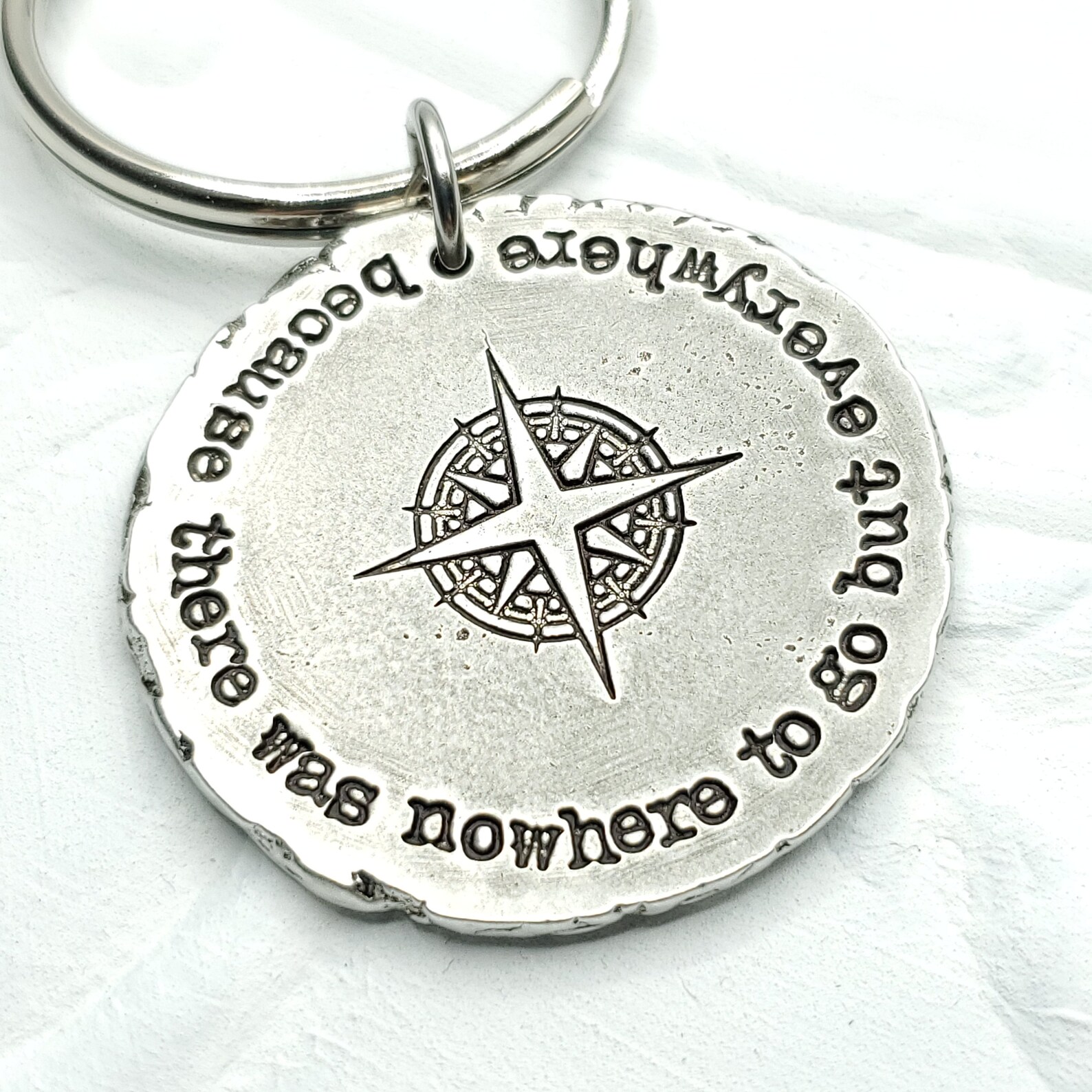Hand Stamped Personalized Compass Keychain Graduation Gift - Etsy