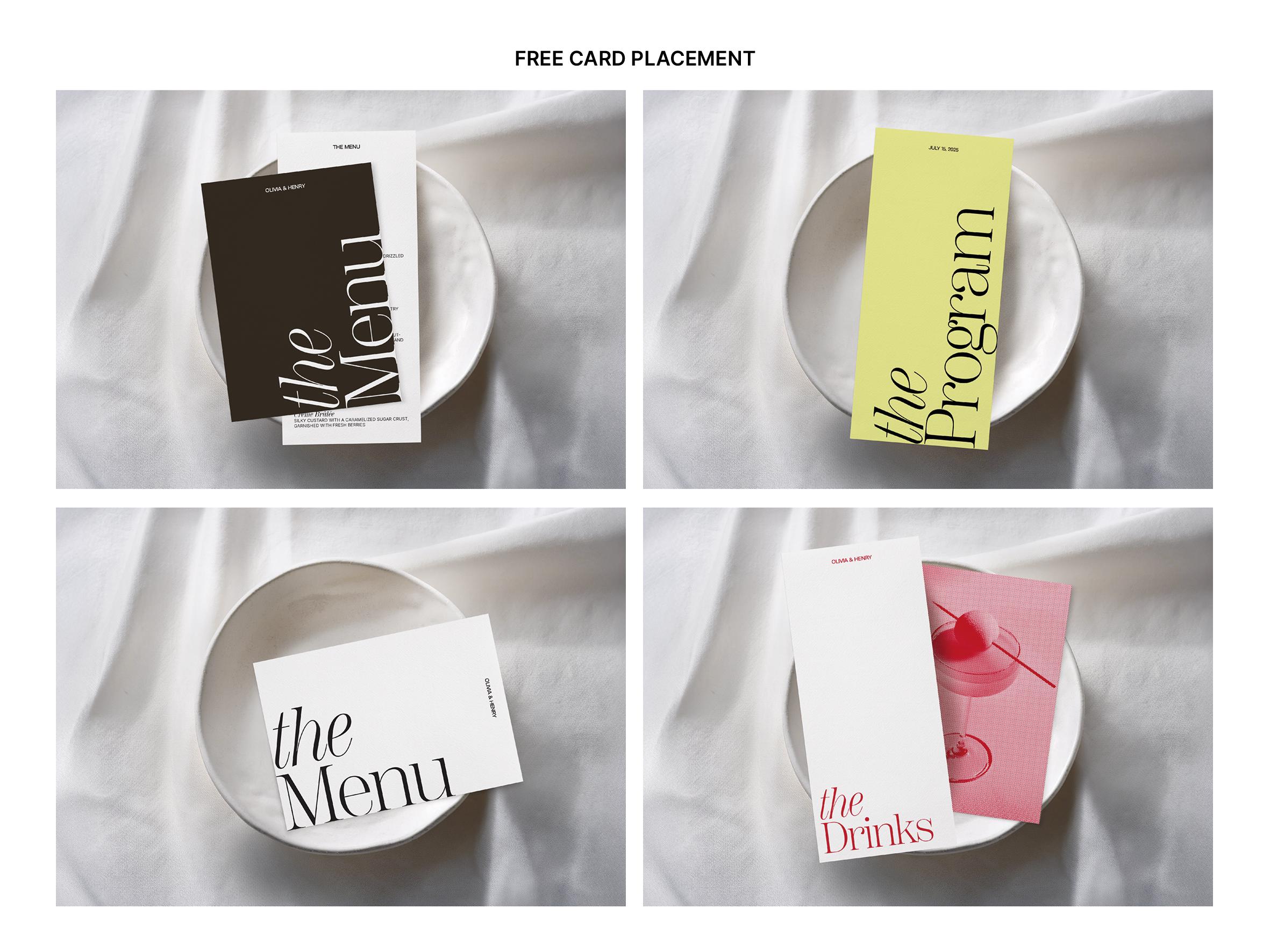 Mockup Card Minimalist Mock up Wedding Menu Mockup Template Listing ...