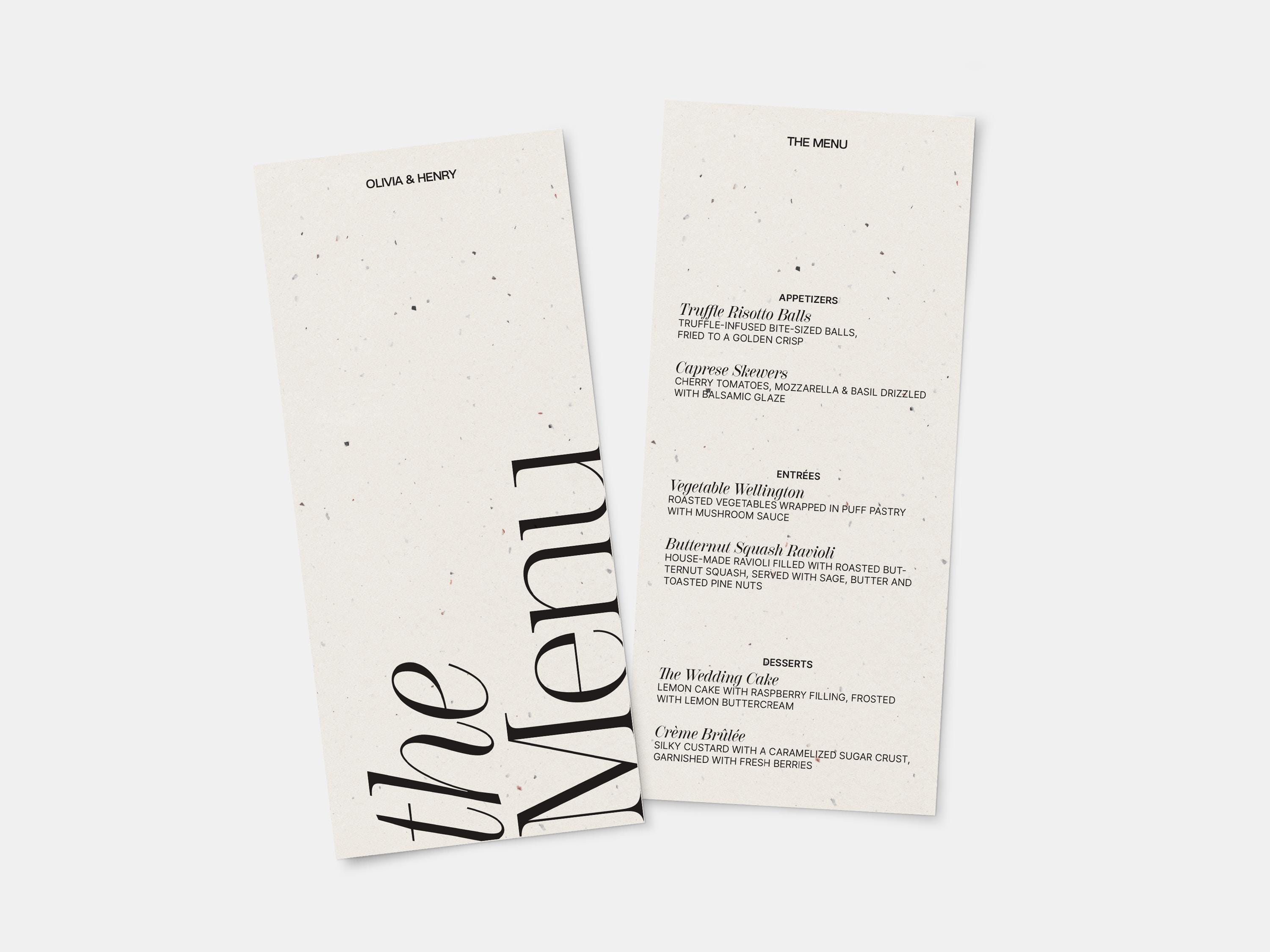 4x9 Card Mockup, Minimalist, Simple Wedding Menu Mockup, Paper Textures ...