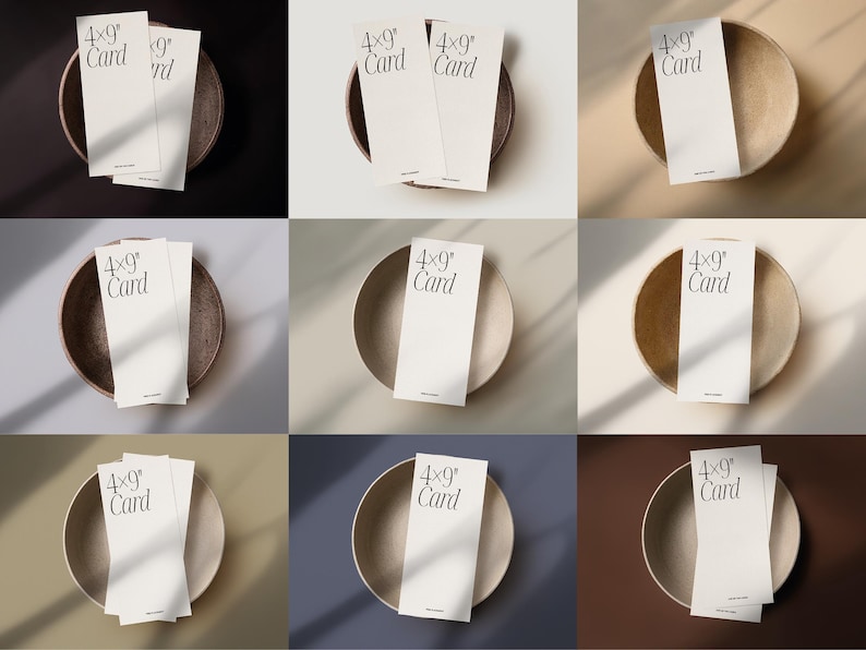 Mockup Card 4x9 Flyer Mockup Two Sides Menu Listing Photo Blank White ...