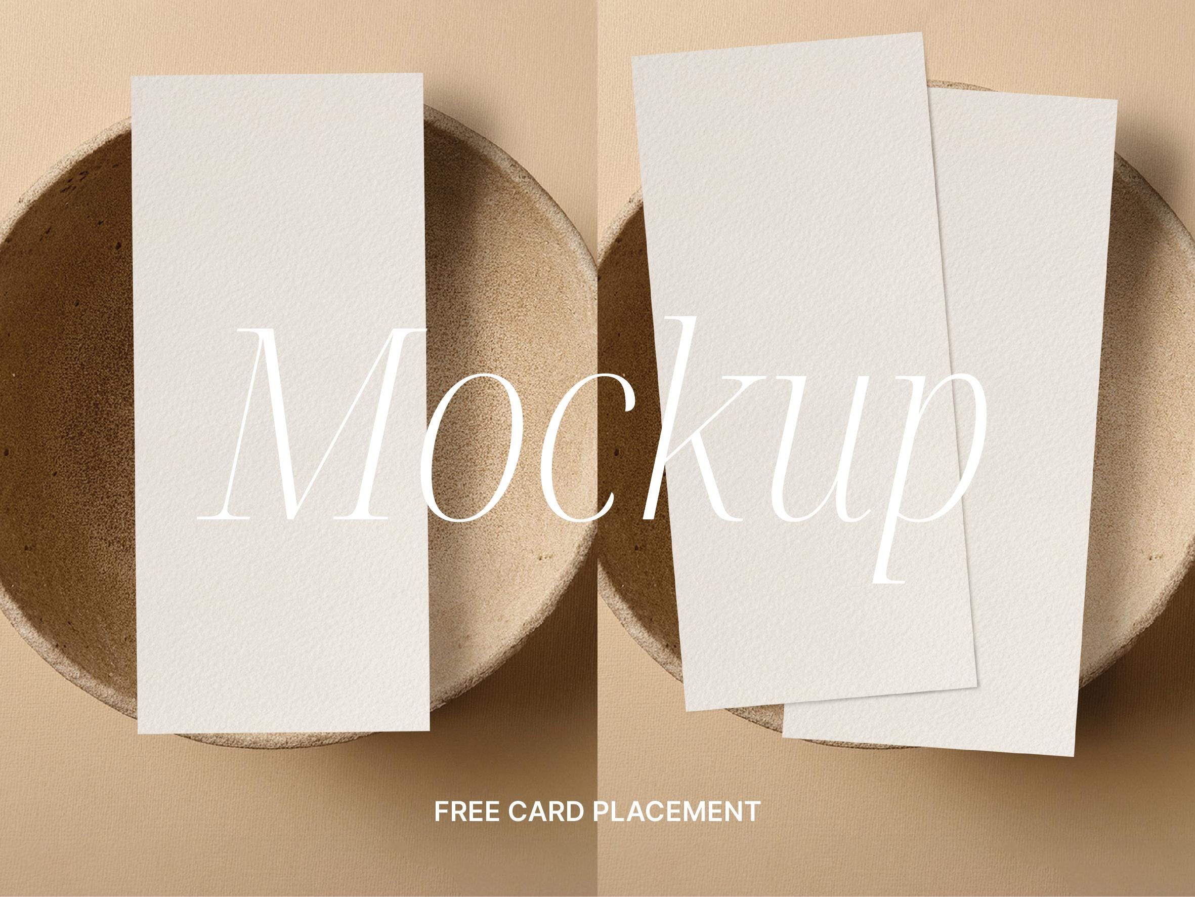 Wedding Menu Card Mockup 4x9 Dinner Menu Mockup Double Sided Blank Card ...