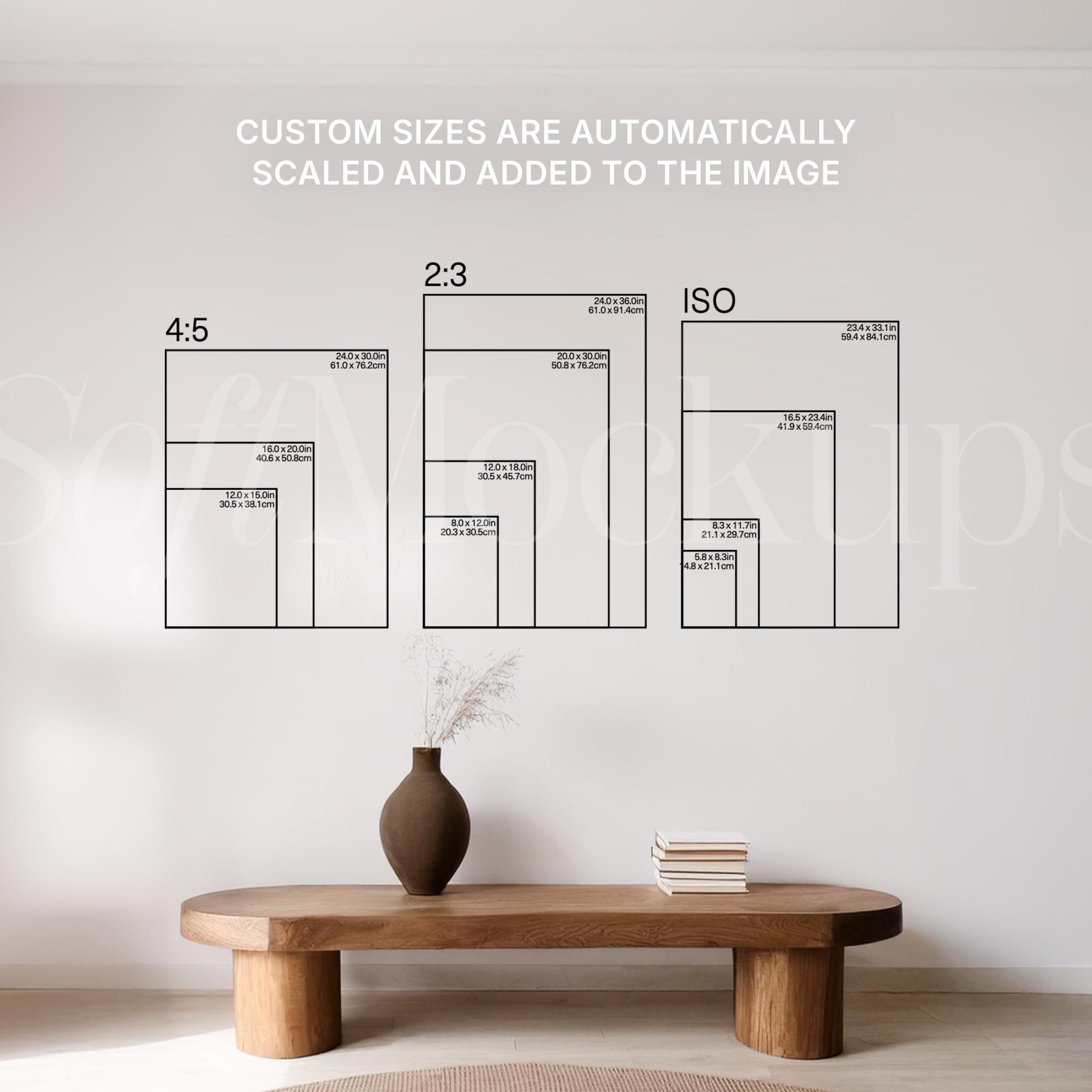 Automatic Size Guide Editable Poster Size Guide Custom Wall Art Frames ...