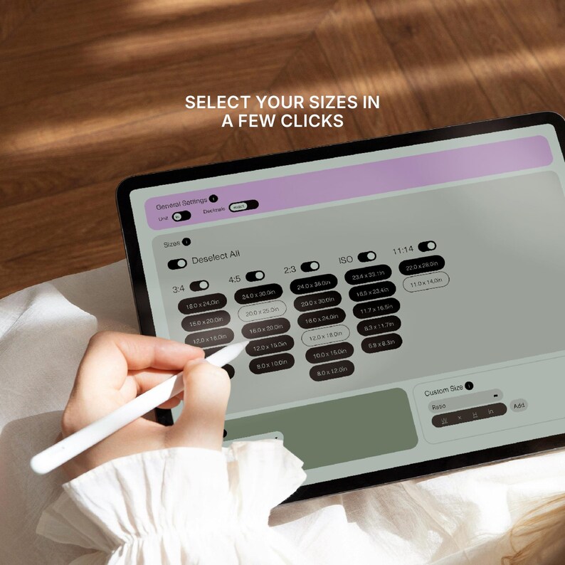 Automatic Size Guide Editable Poster Size Guide Customizable Wall Art ...