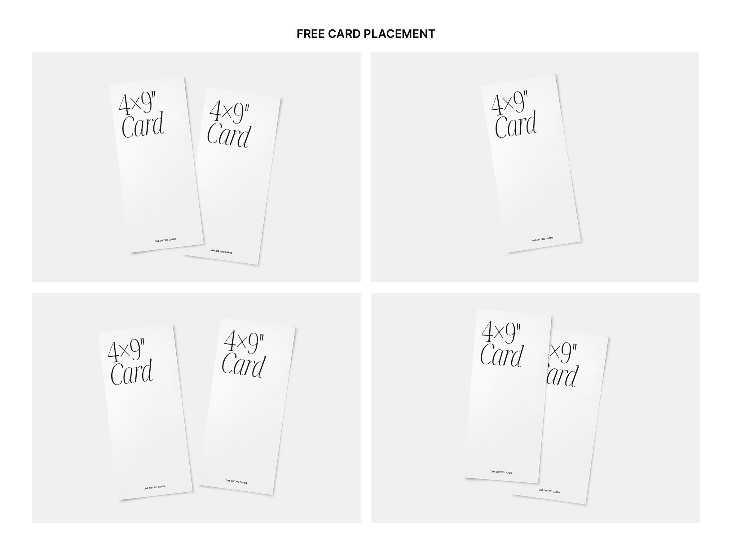 4x9 Card Mockup, Minimalist, Simple Wedding Menu Mockup, Paper Textures ...