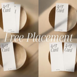 Wedding Menu Card Mockup 4x9 Dinner Menu Mockup Double Sided Blank Card ...