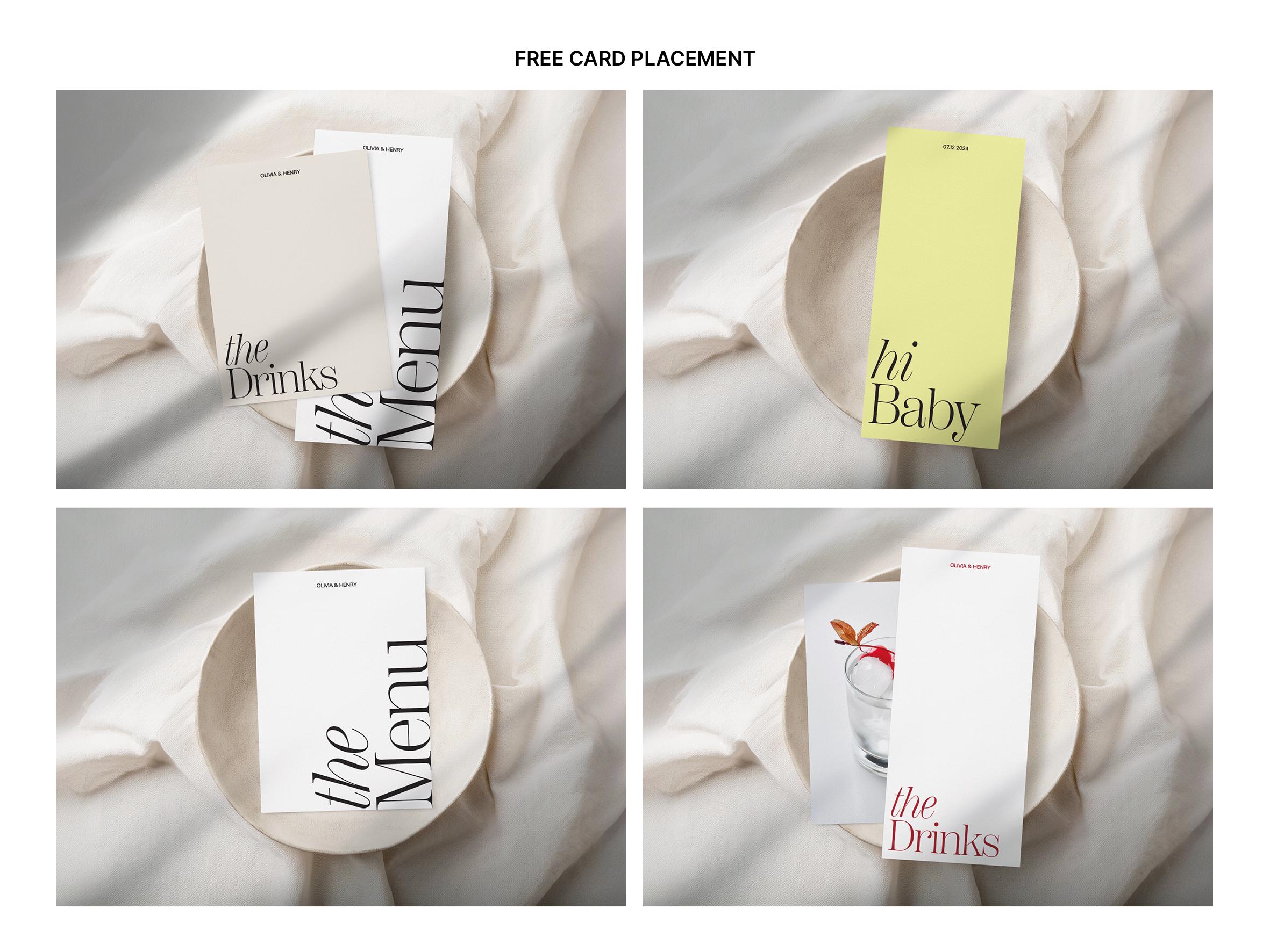Mockup Card Minimalist Mock up Wedding Menu Mockup Template Listing ...
