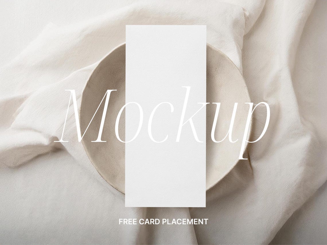 Mockup Card Minimalist Mock up Wedding Menu Mockup Template Listing ...
