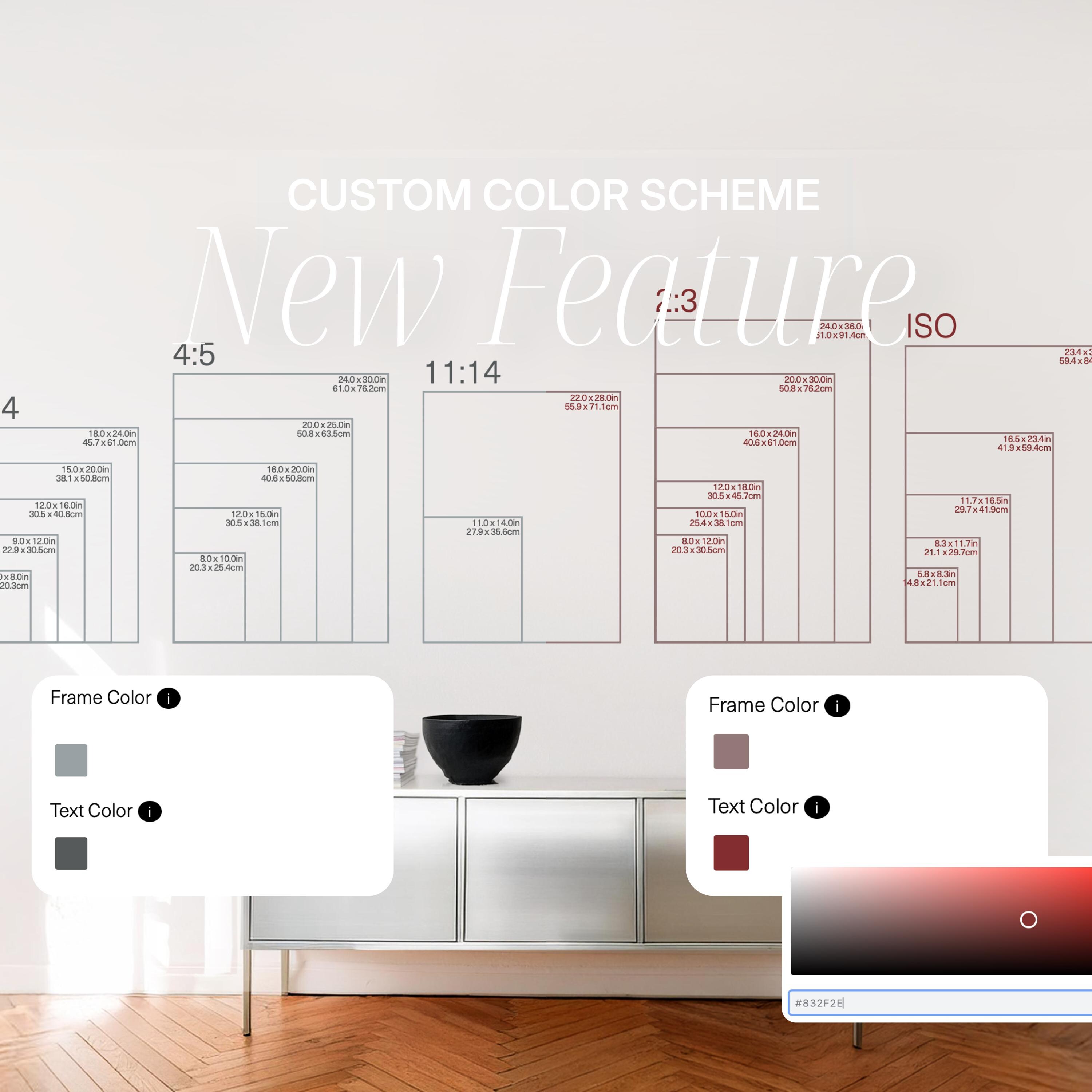 Automatic Size Guide Editable Poster Size Guide Customizable Wall Art ...